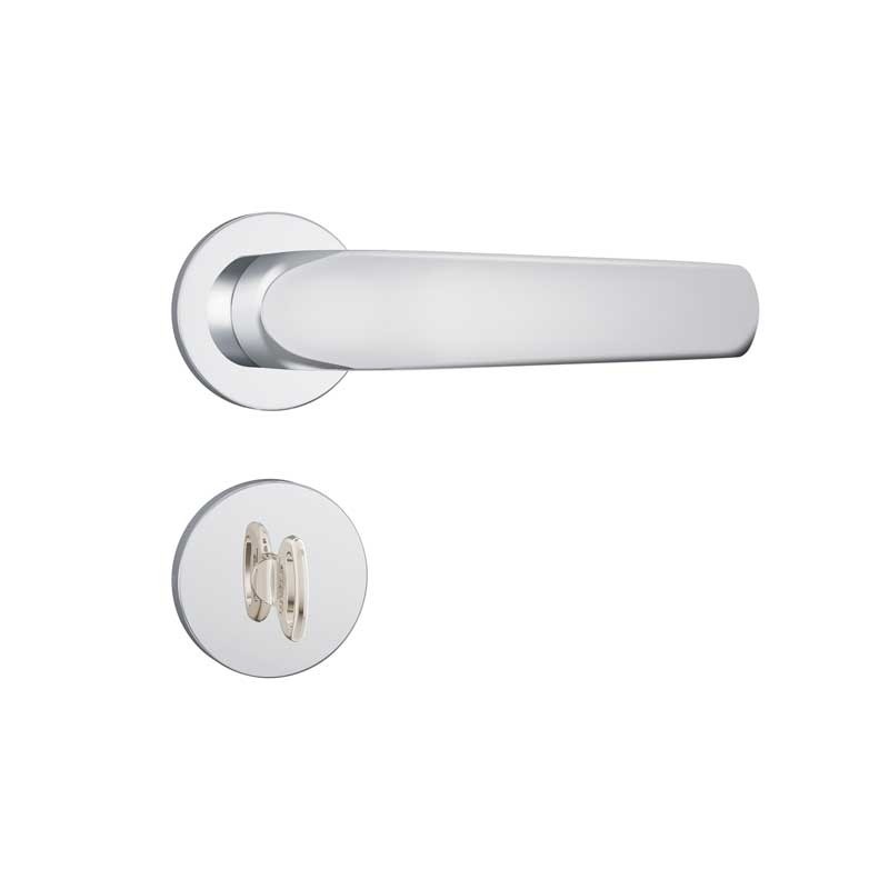 Fechadura Banheiro Alavanca Inox 82309 Roseta Redonda Stam - Kaury Fechadura Banheiro Alavanca Inox 82309 Roseta Redonda Stam - Kaury