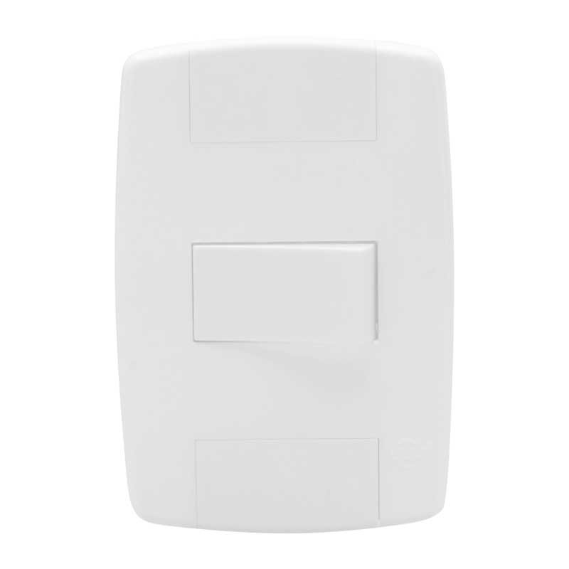 Interruptor 1 Tecla Simples 2x4 com Placa Modular Branca Ilumi - Kaury